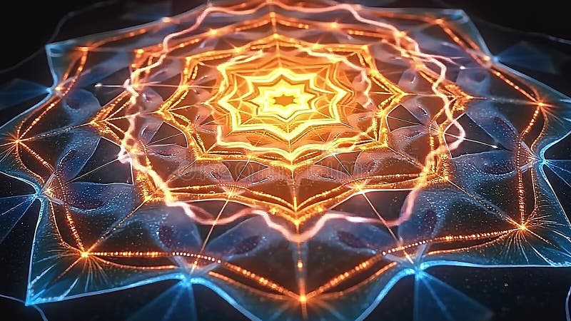 Radiant Concentric Glow Shapes Overlap To Create a Complex Generative ...