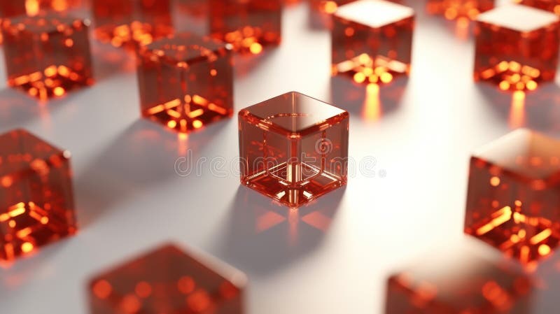 Radiant Connections: Small Metallic Dark Orange Cubes in a Fiber Optic ...