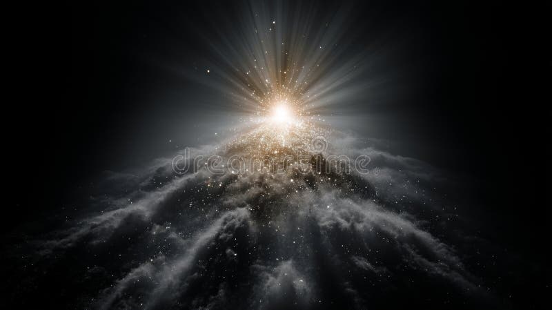 Radiant Cosmic Burst in Dark Space Stock Illustration - Illustration of ...