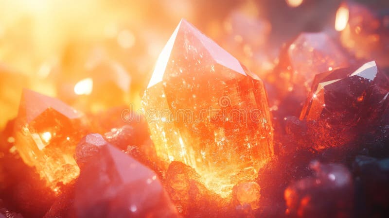 Radiant Crystal Cluster Glowing with Inner Light Stock Illustration ...