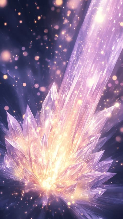A Radiant Crystal Formation Emitting Soft Light and Sparkles in a ...
