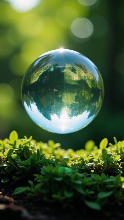 Radiant Crystal Globe Epitomizes Sustainable Ecofriendly Future Stock ...