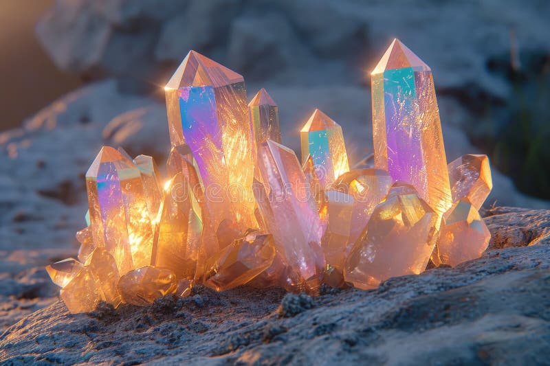 Radiant Crystal Shards stock illustration. Illustration of luminous ...