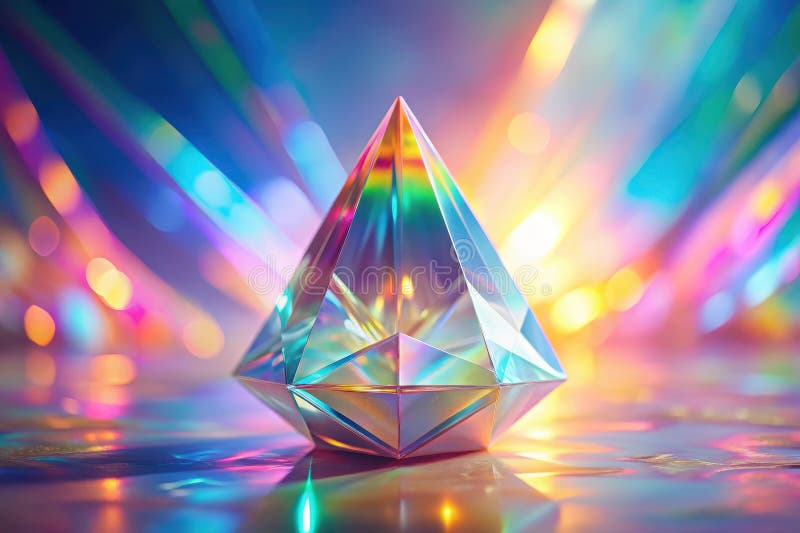 A Radiant Crystalline Structure, Iridescent and Multifaceted, Sits ...