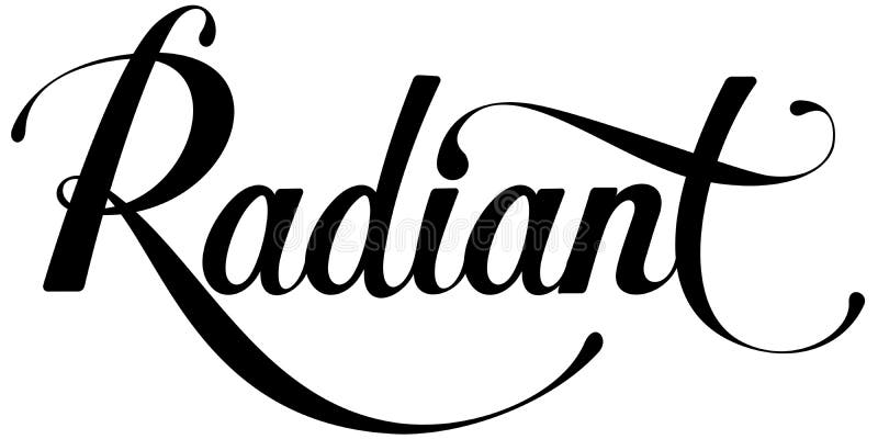 Radiant - Custom Calligraphy Text Stock Vector - Illustration of curve ...