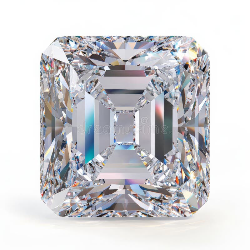 A Radiant-cut Diamond with a Rectangular Shape and Trimmed Corners ...