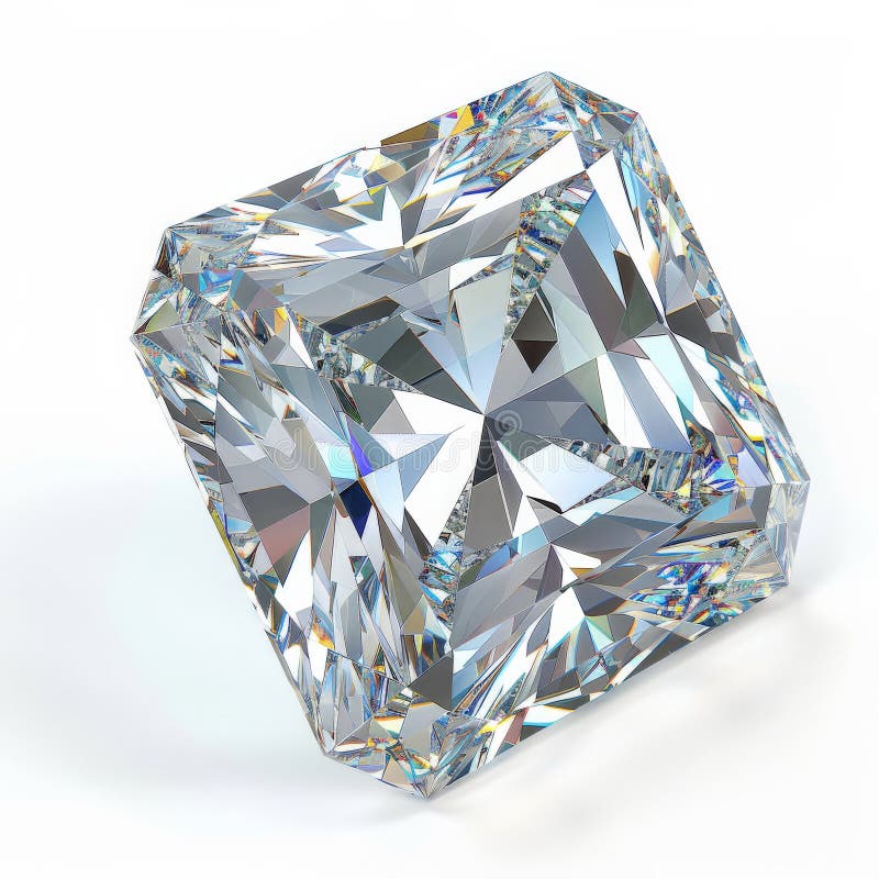 A Radiant-cut Diamond with a Rectangular Shape and Trimmed Corners ...