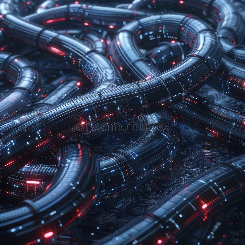 Radiant Data Cables Transmitting Information with Glowing Background ...