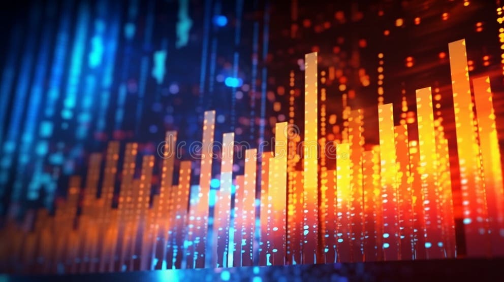 Radiant Data Exploration, Charts and Graphs Ablaze with Reflection and ...