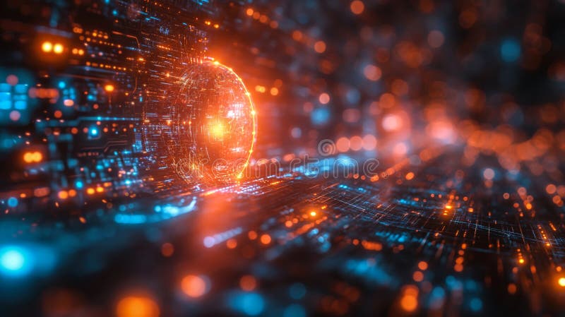 Radiant Data Flow Across Electronic Board, Symbolizing Swift Data ...