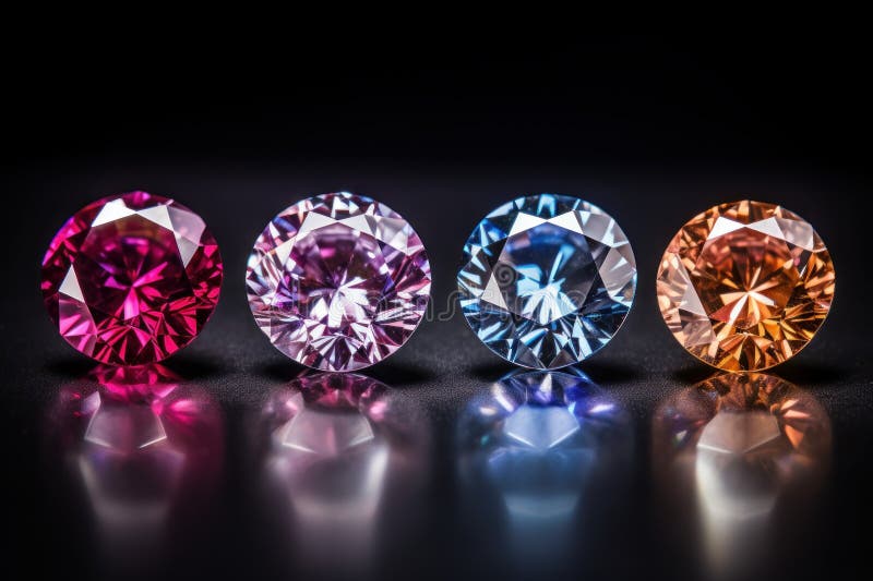 Radiant Different Colored Diamonds. Generate Ai Stock Photo - Image of ...