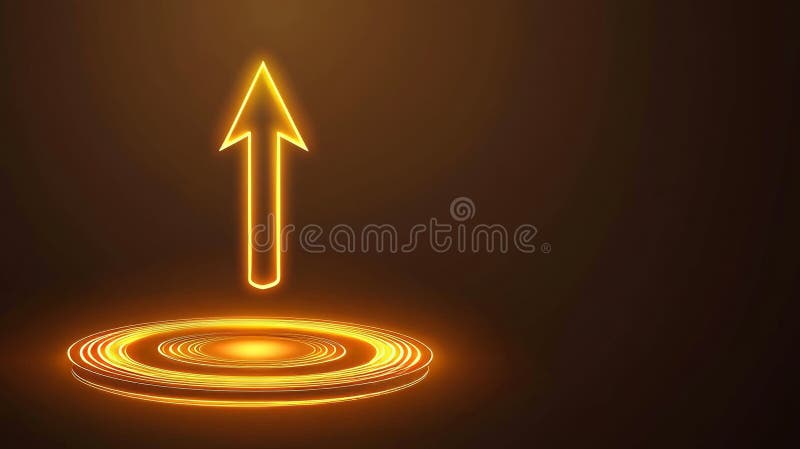 A Radiant Digital Arrow Ascending Amidst Data Streams Stock Image ...