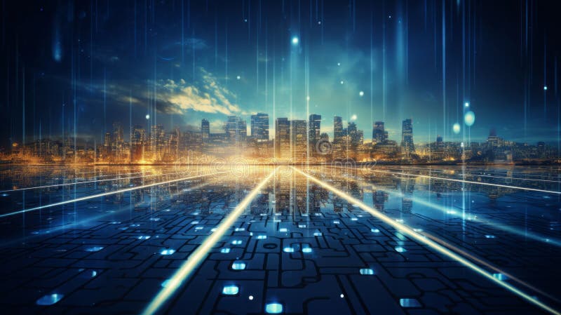 Radiant Digital Transformation, Tech Progress Stock Illustration ...