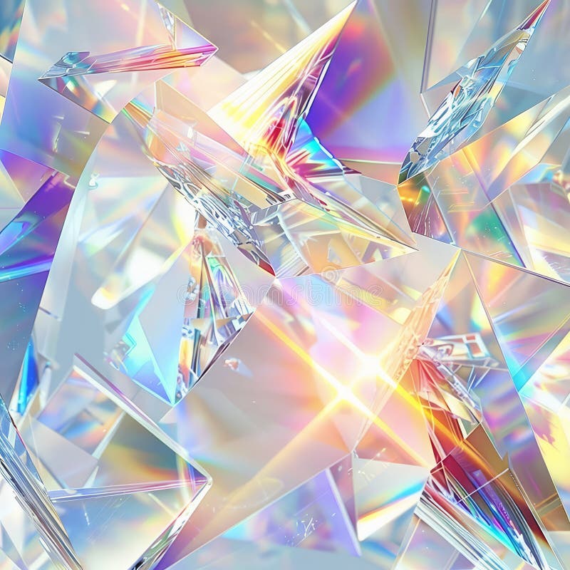 Radiant Display, Crystals Glitter in a Rainbow of Colors Stock ...