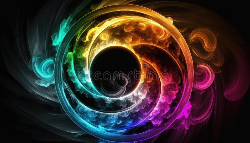 Radiant Elements in Conflict, Circle Smoke and Abstract Geometry Stock ...