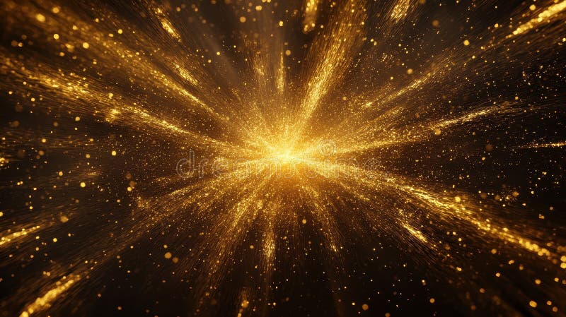 A Radiant Explosion of Golden Particles Creating a Dynamic, Energetic ...