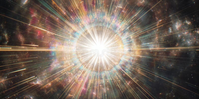 Radiant Explosion of Light: Cosmic Burst with Stellar Rays Stock ...