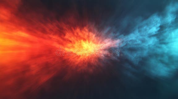 Radiant Explosion of Light and Smoke, a Dynamic Display of Energy ...