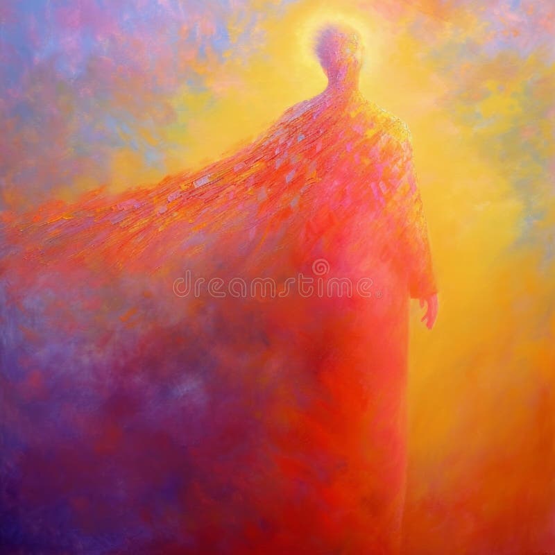 A Radiant Figure Emerges from the Depths of Vibrant Colors, Symbolizing ... A Radiant Figure Emerges from the Depths of Vibrant Colors, Symbolizing ...