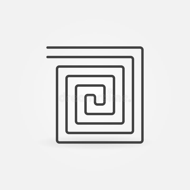 Radiant Floor Heating. Linear Icon of Curved Spiral Cable. Black Simple ...