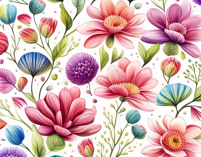 Radiant Floral Design with Bold Colors and Complex Patterns, Generative ...