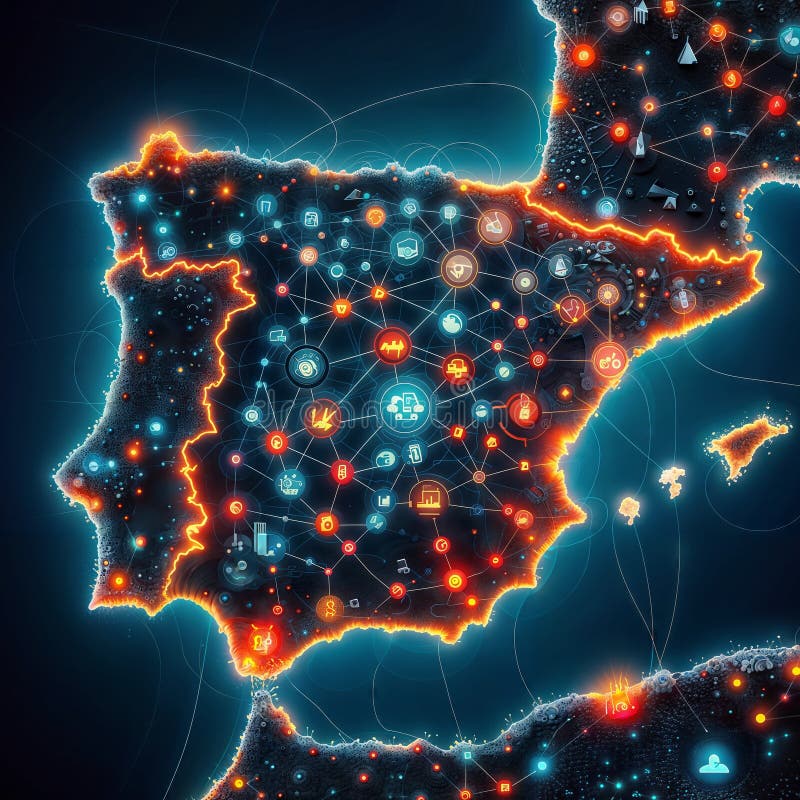 Radiant Flows: Visualizing Spain S Glowing Energy Map, Generative Ai ...