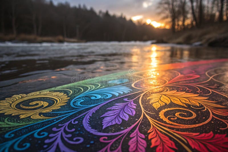 Radiant Fluid Textures Blending Bold Luminous Artistic Patterns Stock ...