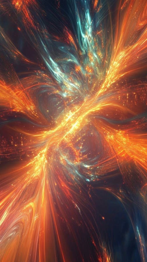 Radiant Fractal Energy Fields Creating Surreal Visuals with Fiery and ...