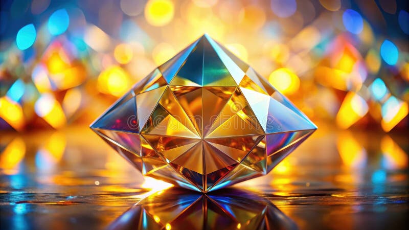 A Radiant Gemstone, Reflecting Vibrant Light, Sits Amidst a Bokeh of ...