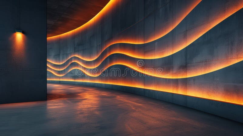 Radiant Glow: Illuminated Light Wall for Backgrounds and Decor Stock ...