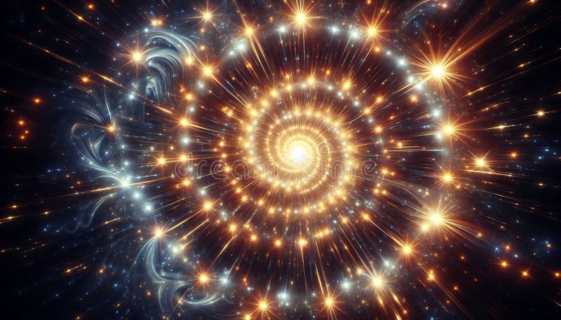 Radiant, Glowing Stars Arranged in Spiral Pattern in Vastness of Space ...