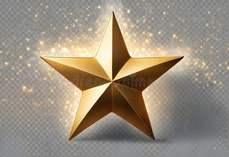 Radiant Gold Glow Star Light Effect on Clear Background Generative AI ...