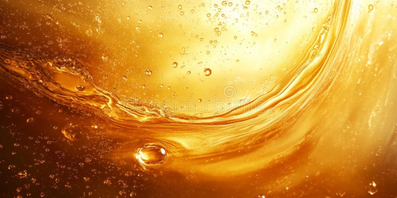 A Radiant Gold Oil Splash with Droplets Reflecting Light, Creating a ...