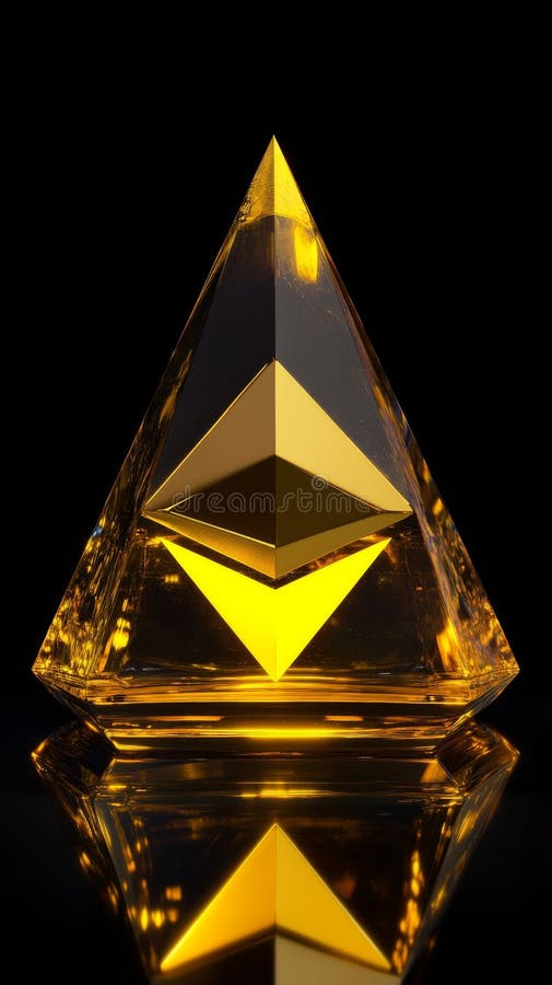 Radiant Gold Pyramid with a Reflective Surface Stock Photo - Image of ...