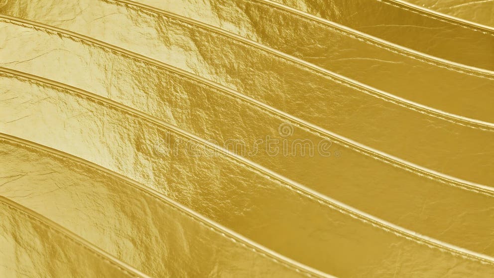 Radiant Gold Surface with Parallel Ridges Creating a Textured and Shiny ...