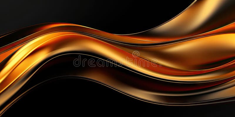 Radiant Gold Waves Cascade Diagonally. AI Generative Stock Illustration ...