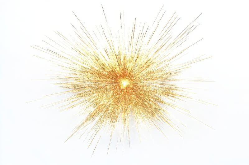 Golden Burst of Light Rays Isolated on White Background Stock ...