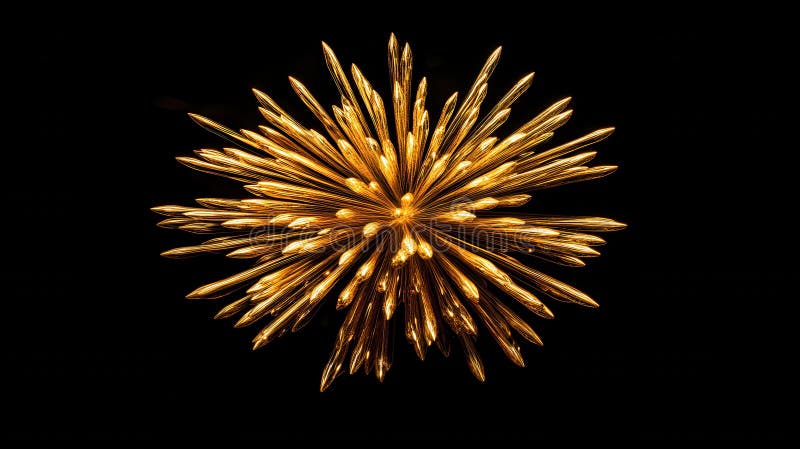Radiant Golden Firework Exploding in Night Sky Expressing Celebration ...