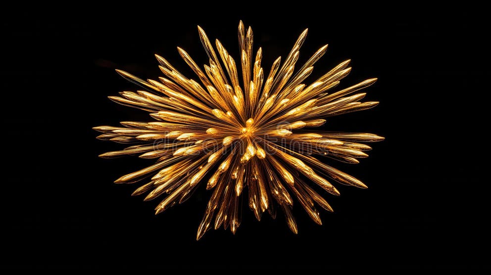 Radiant Golden Firework Exploding in Night Sky Expressing Celebration ...