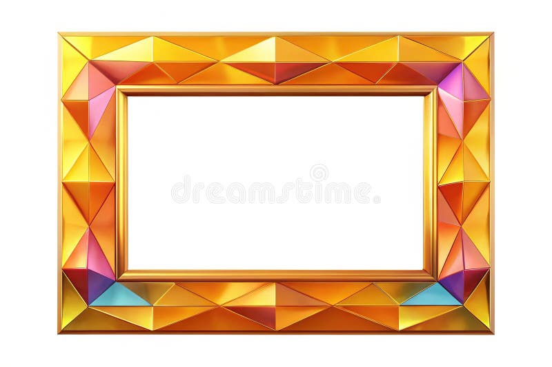 Radiant Golden Geometric Rectangle Frame a Luxurious Sharp and ...