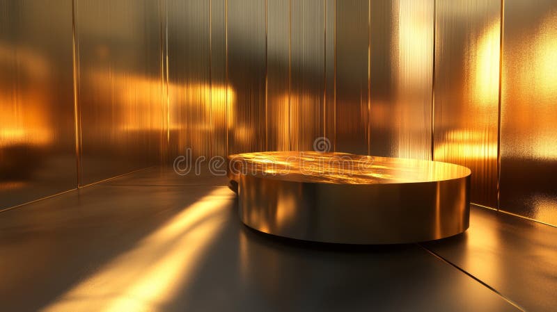 A Radiant Golden Platform, Highlighted Against a Dark Setting, with ...