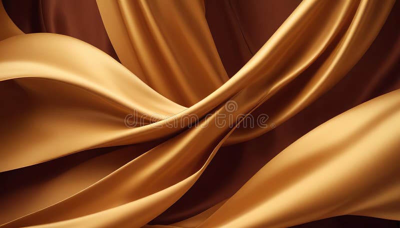 Radiant, Golden Satin Backdrop Featuring Dramatic, Sweeping Curves and Soft, Fluid Motion Stock ...