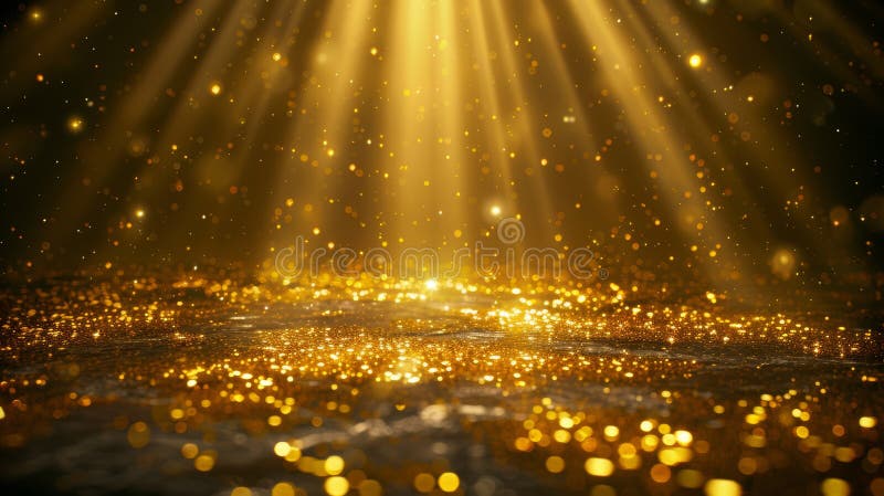 Radiant Golden Yellow Light Burst on Dark Background, Abstract Magic ...