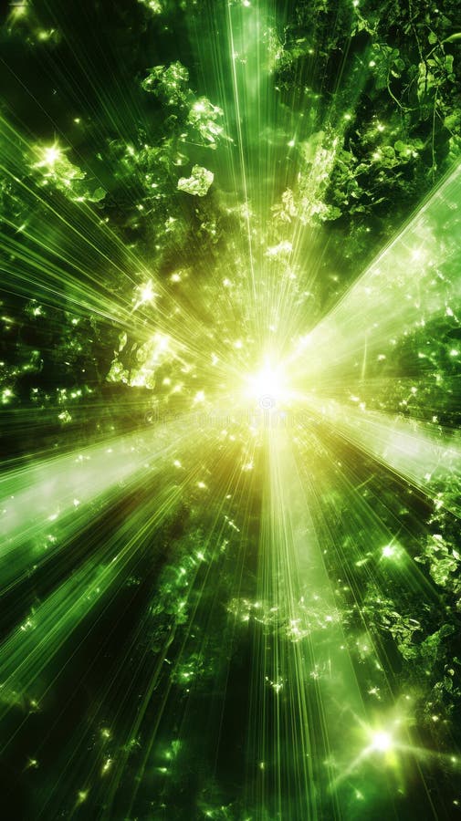 Radiant Green Burst of Light and Energy in a Cosmic Explosion Stock ...