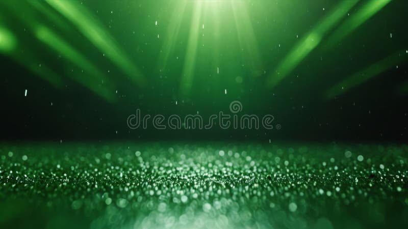 Radiant Green Light Beams with Shimmering Droplets on a Textured ...