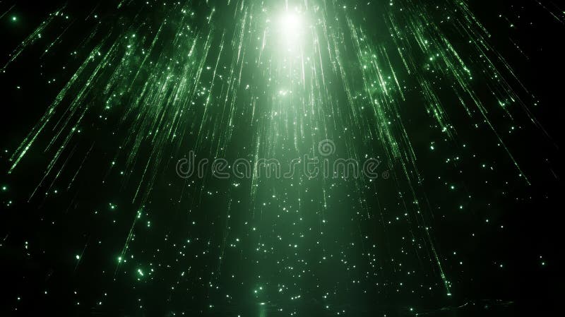 Radiant Green Light Piercing through Encompassing Darkness, a Dramatic ...