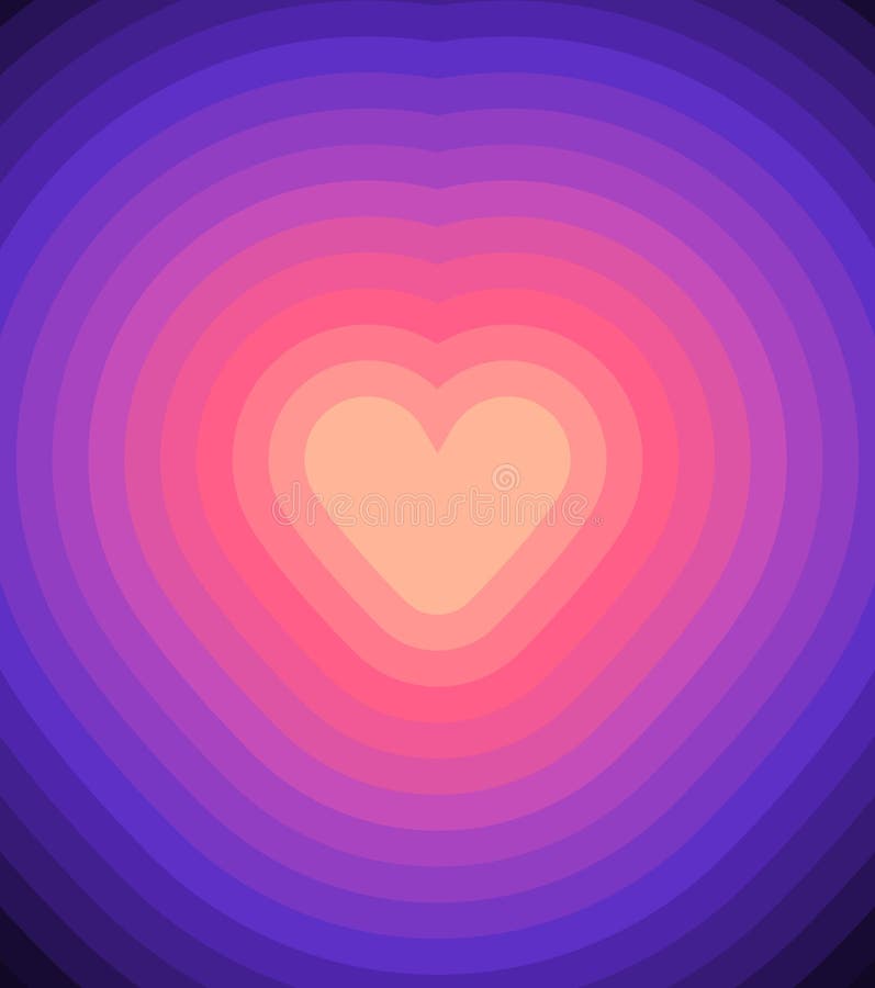 Radiant Heart with Gradient Pink and Purple Layers Stock Vector ...