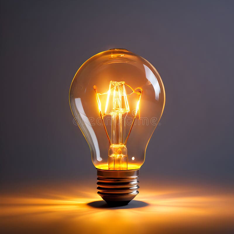 Radiant Illumination:the Brilliance of a Bulb Stock Illustration ...
