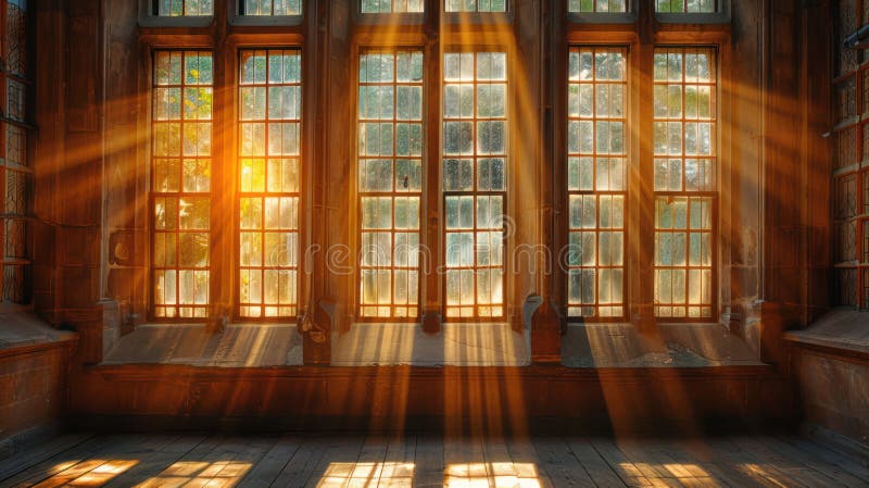 Radiant Illumination: a Stunning Display of Light through Windows Stock ...