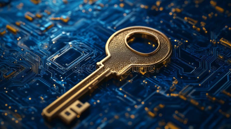 A Radiant Key Emblem in a Quantum Network, Depicting Quantum Secure ...